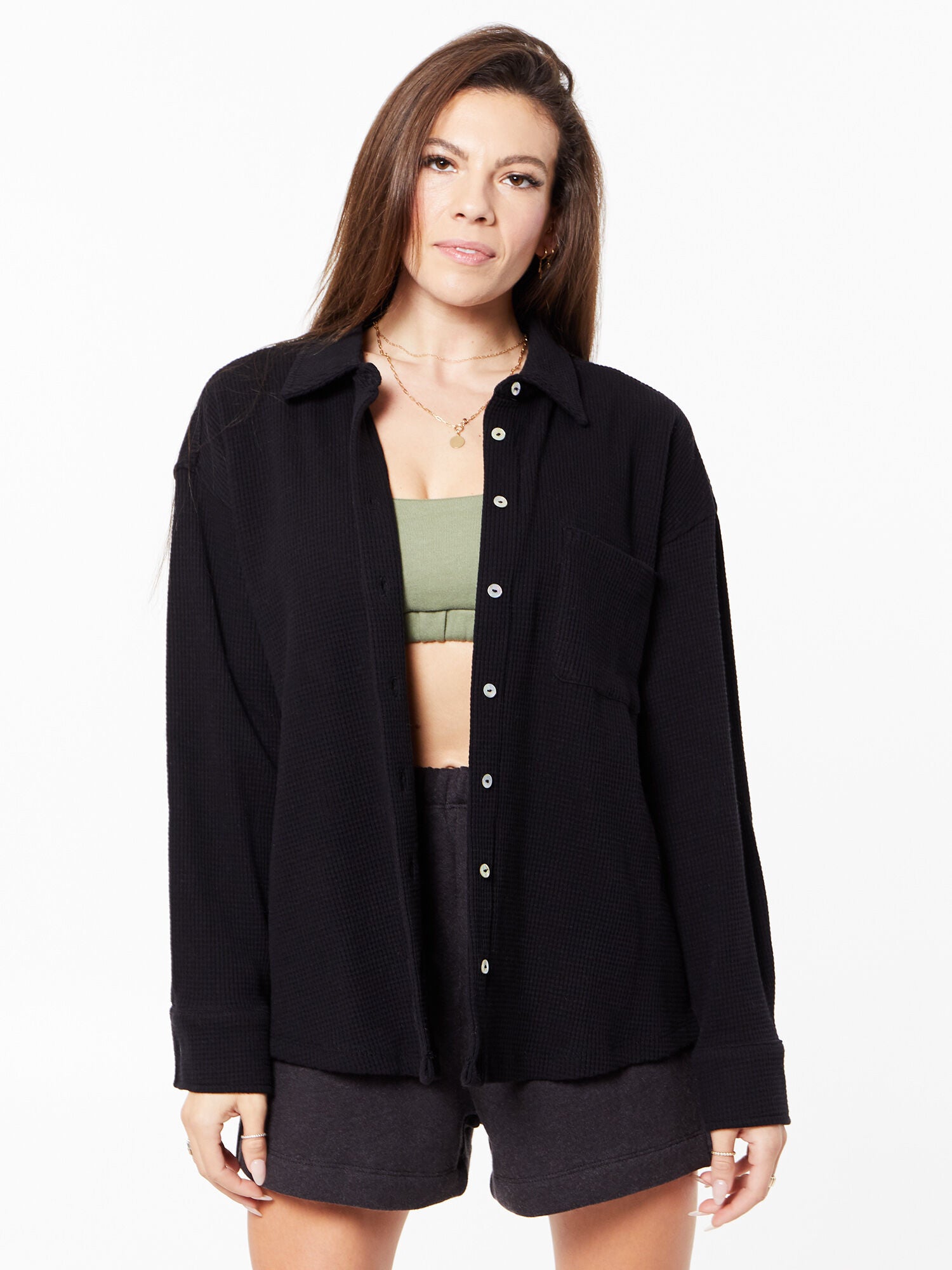 Thermal Button-Down Shirt Jet – Soul Shop